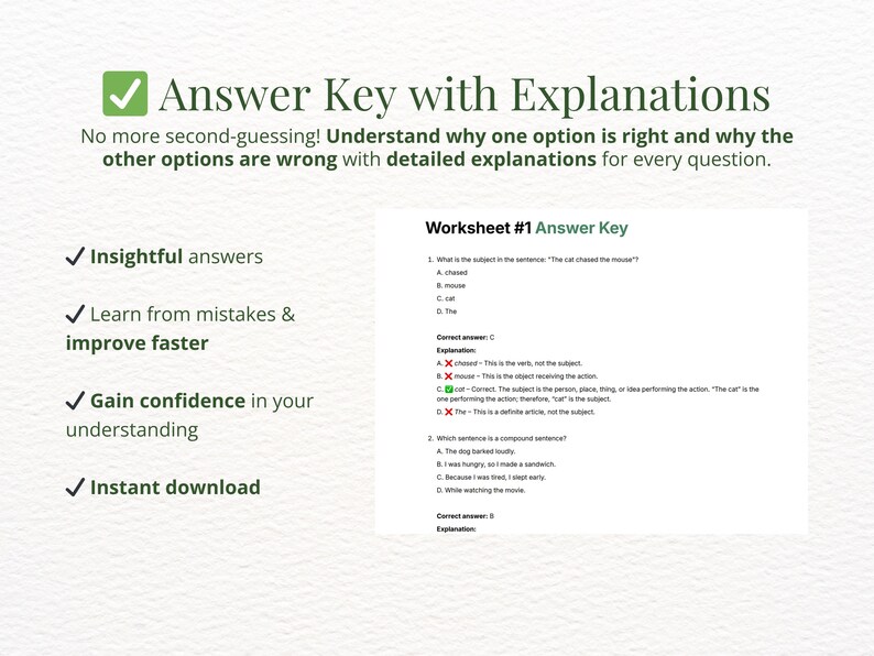 Sentence Structure Worksheet: English Grammar Lesson (PDF Downloadable ...