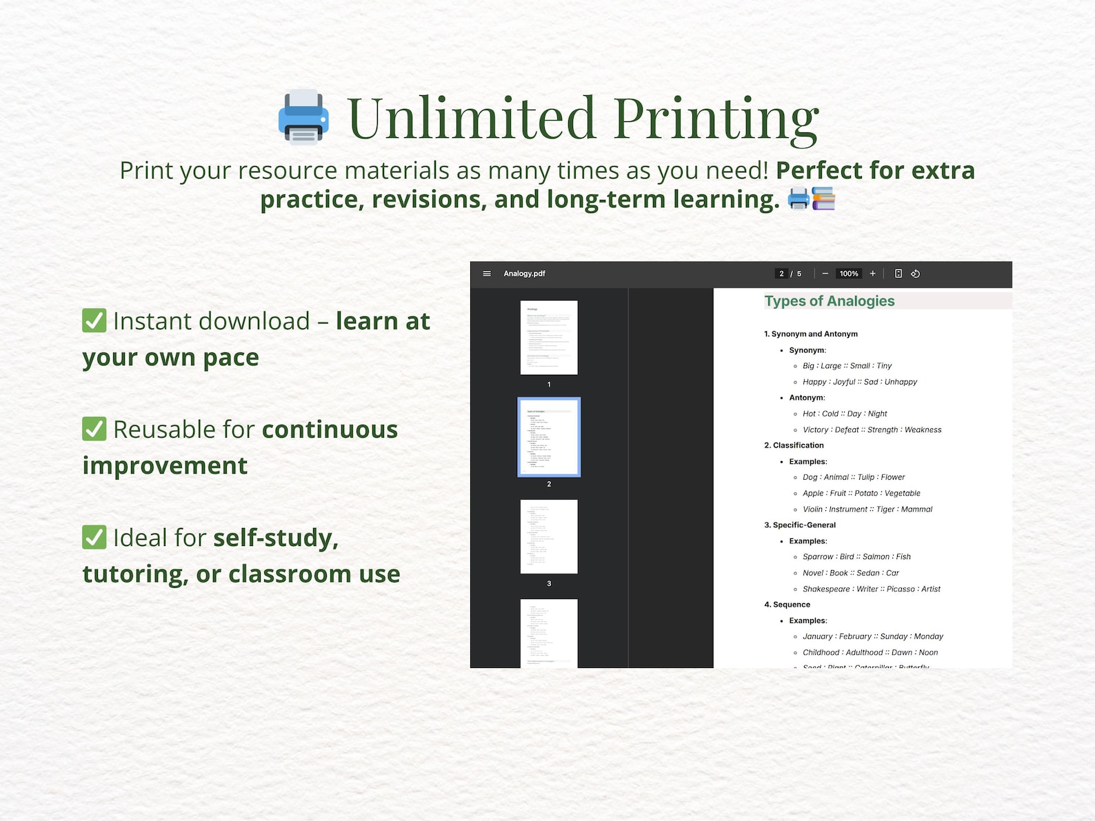 Analogy English Lesson Plan: Reading & Writing Skills Worksheet (PDF ...