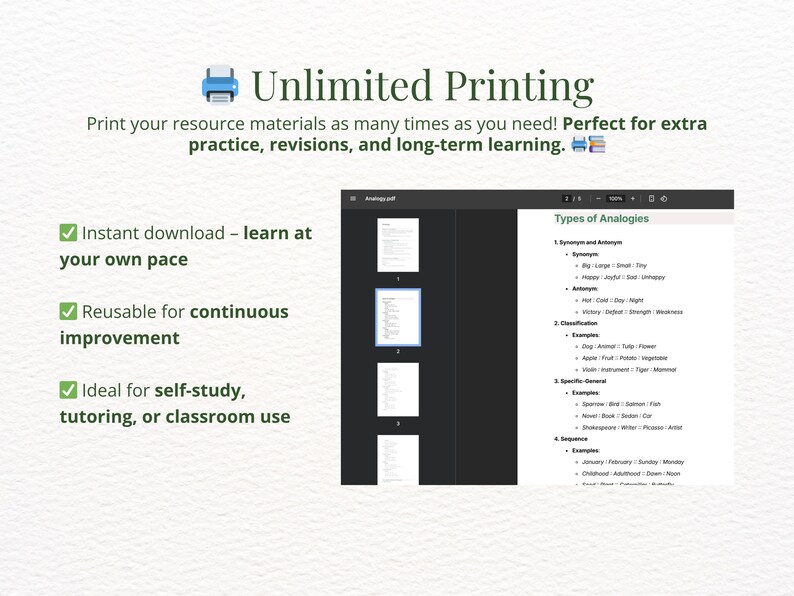 Analogy English Lesson Plan: Reading & Writing Skills Worksheet (PDF ...