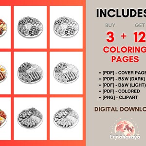 Breakfast Platter, Food-themed Printable Coloring Pages, Fun Relaxing ...