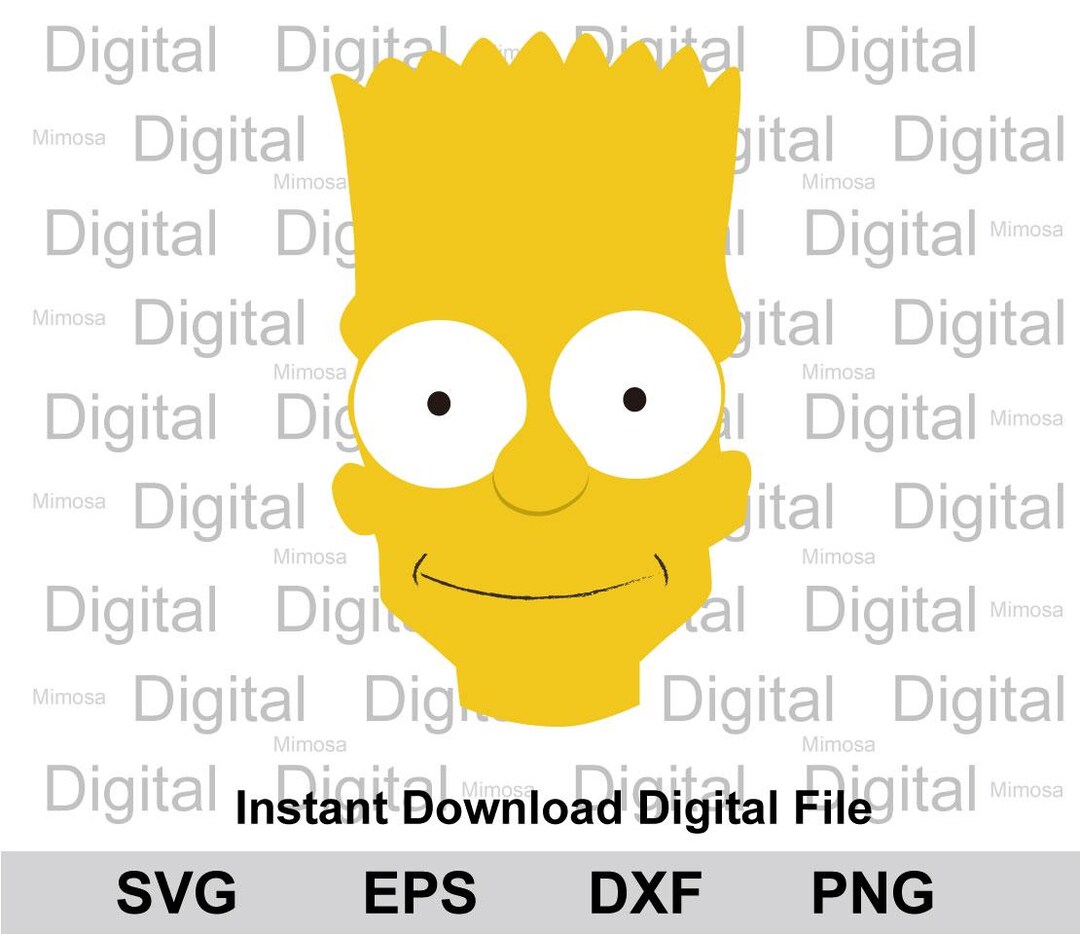 Bart Simpson Face Svg, the Simpsons Cartoon, Bart Simpson Clipart ...