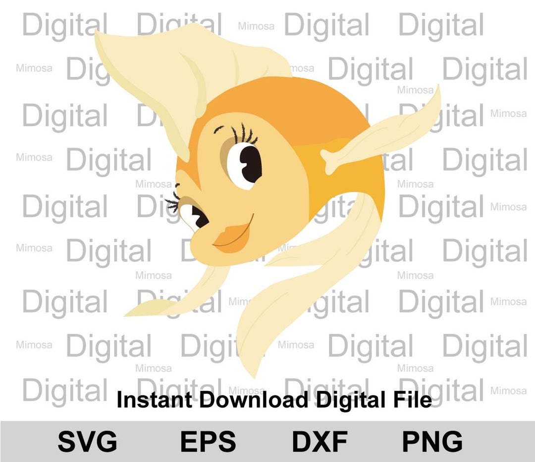 Cleo the Fish Svg, Smile Cute Fish, Orange Cleo Cartoon Svg, Sea ...