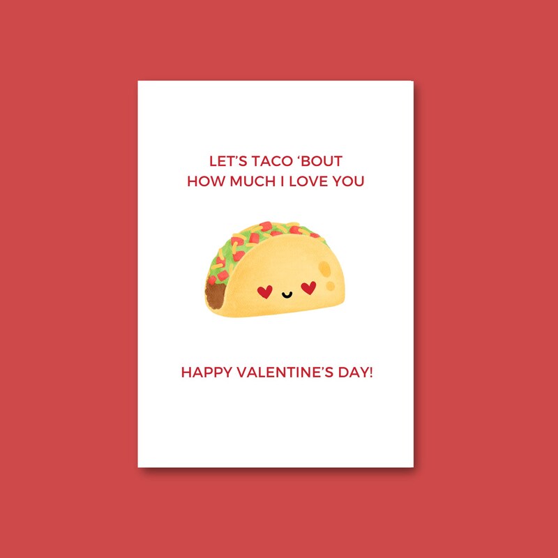 Taco Valentine Card - Etsy