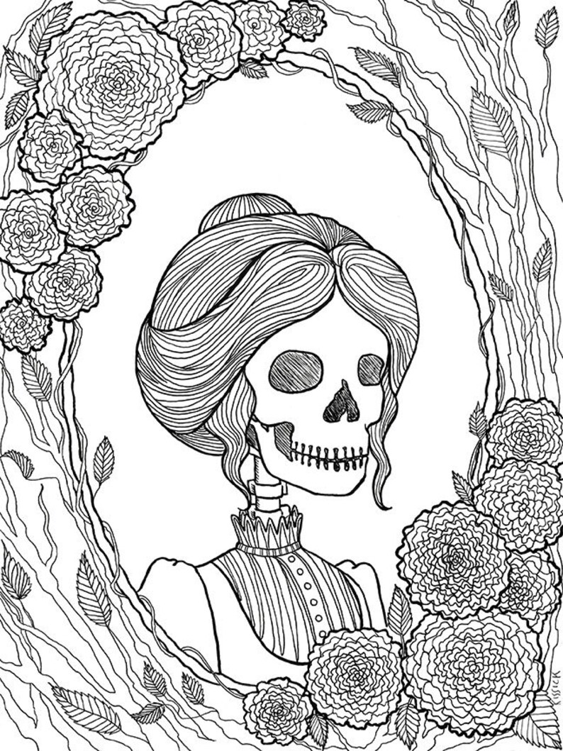 Pretty Dreadful Coloring Pages Halloween Coloring Book - Etsy