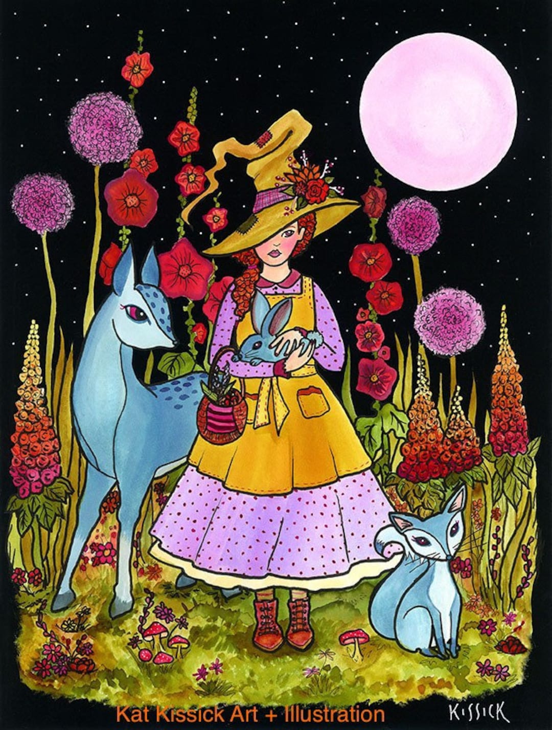 My Magical Garden 9x12” Print - Cottage Witch - Green Witch - Flora ...