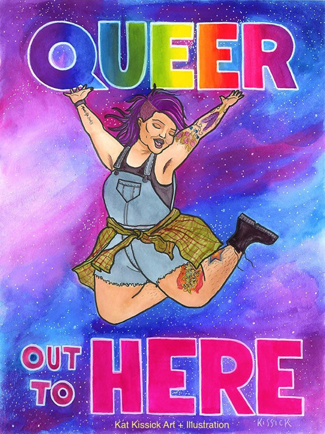 Queer Out to Here 5x7 Print Gay Bisexual Lesbiana Pansexual Trans Asexual Pride - Etsy España