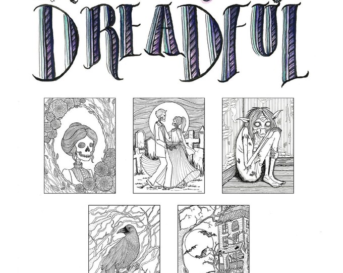Pretty Dreadful Coloring Pages Halloween Coloring Book Creepy Art ...