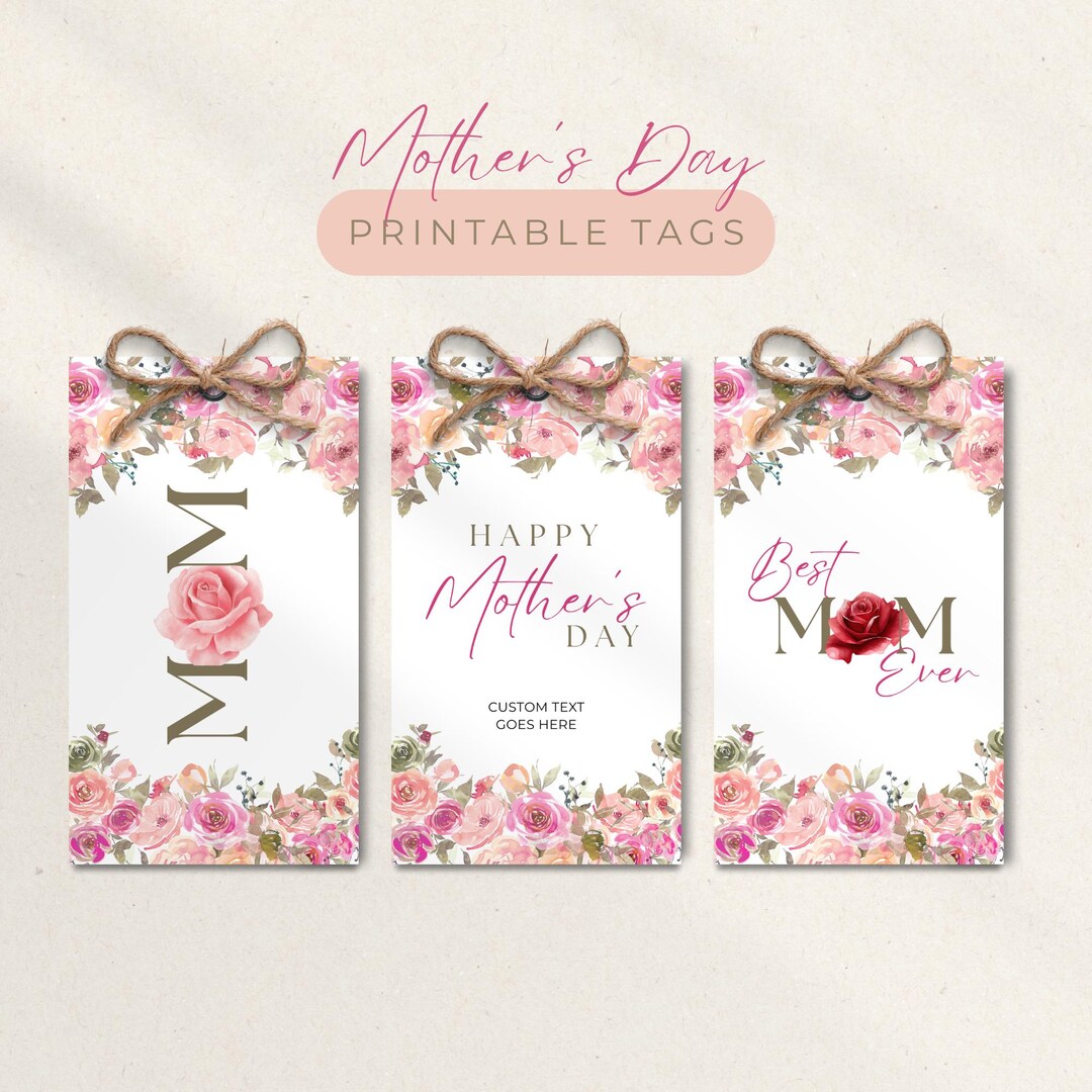 Editable Mother's Day Gift Tags, Mothers Day Treat Tag, Happy Mothers ...