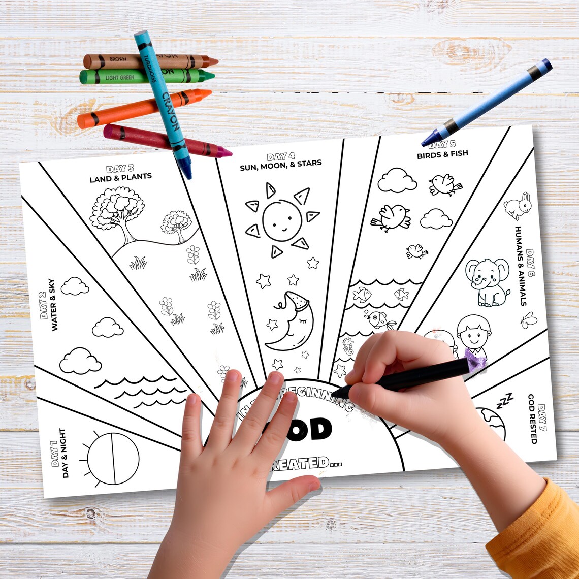 Creation Coloring Page, the Creation Activity Placemat, Sunday School ...