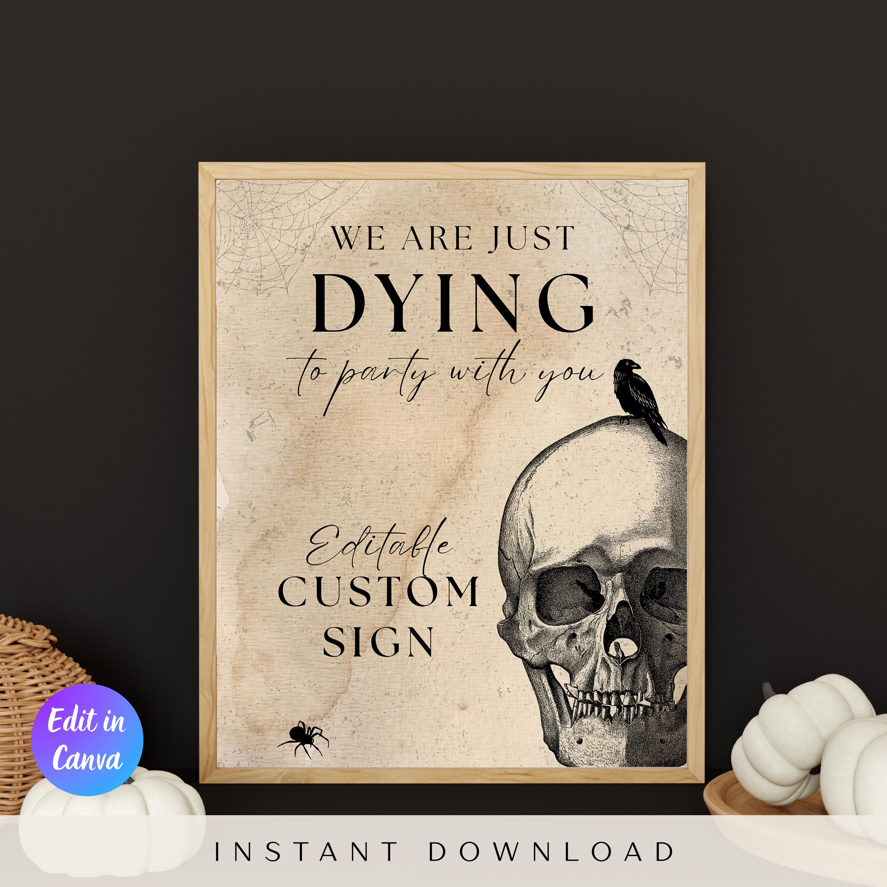Vintage Halloween Party Custom Sign Template, Printable Halloween Party ...