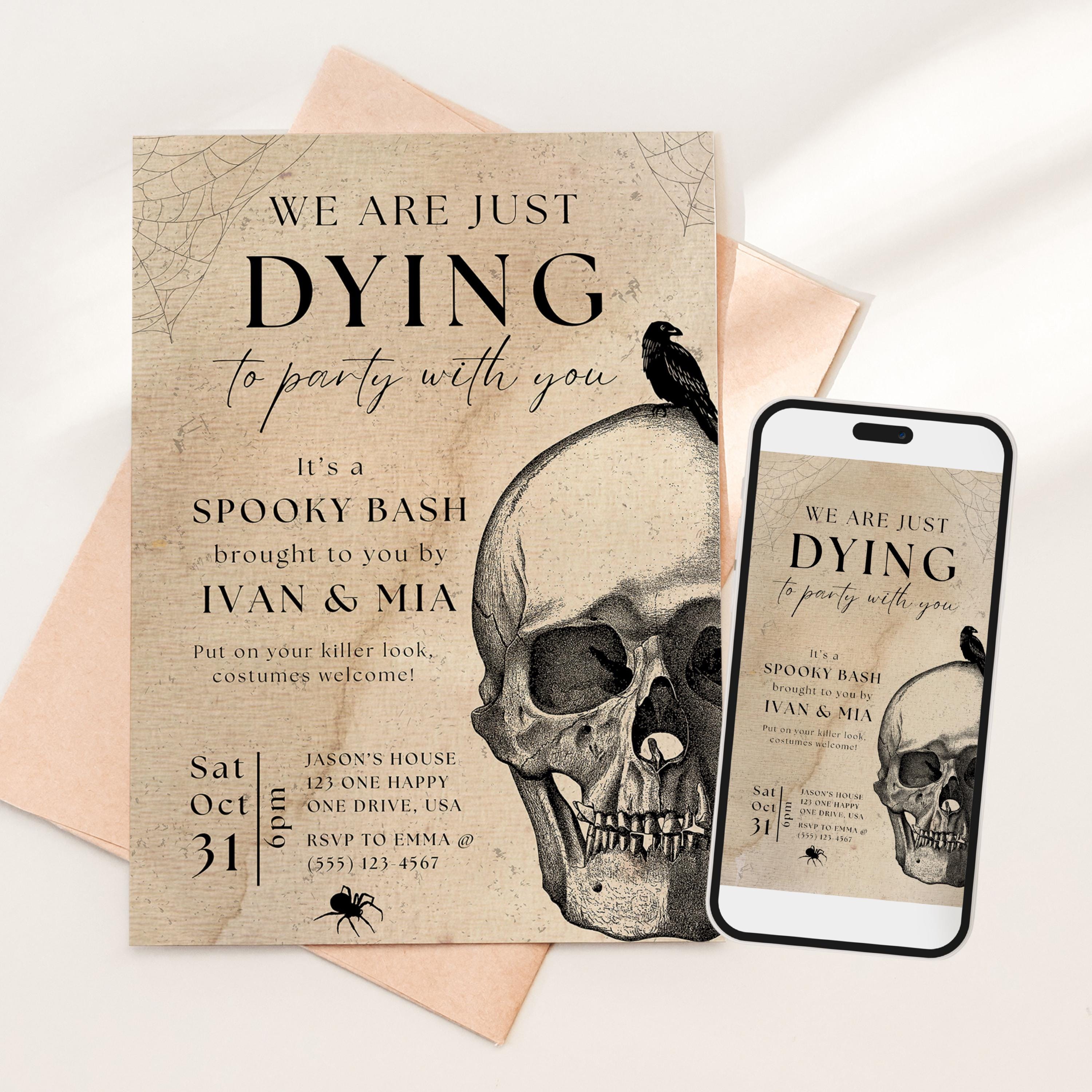Vintage Halloween Party Custom Sign Template, Printable Halloween Party ...
