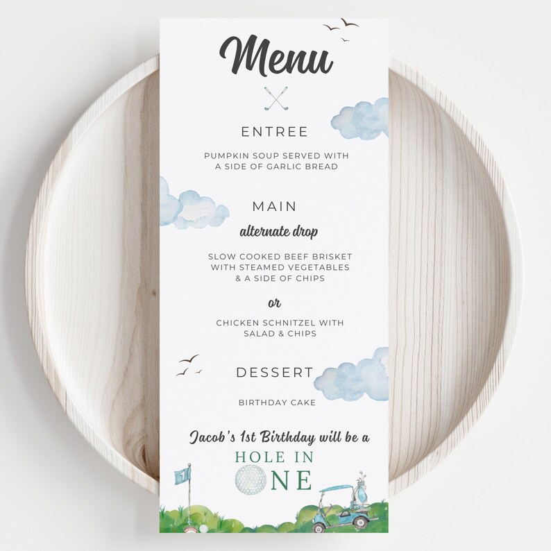 Hole in One Photo Milestone Sign, Golf First Birthday Photo Poster ...