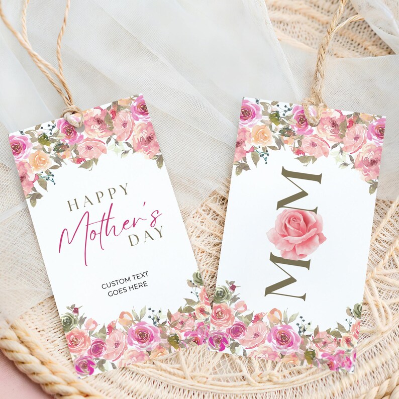 Editable Mother's Day Gift Tags, Mothers Day Treat Tag, Happy Mothers ...