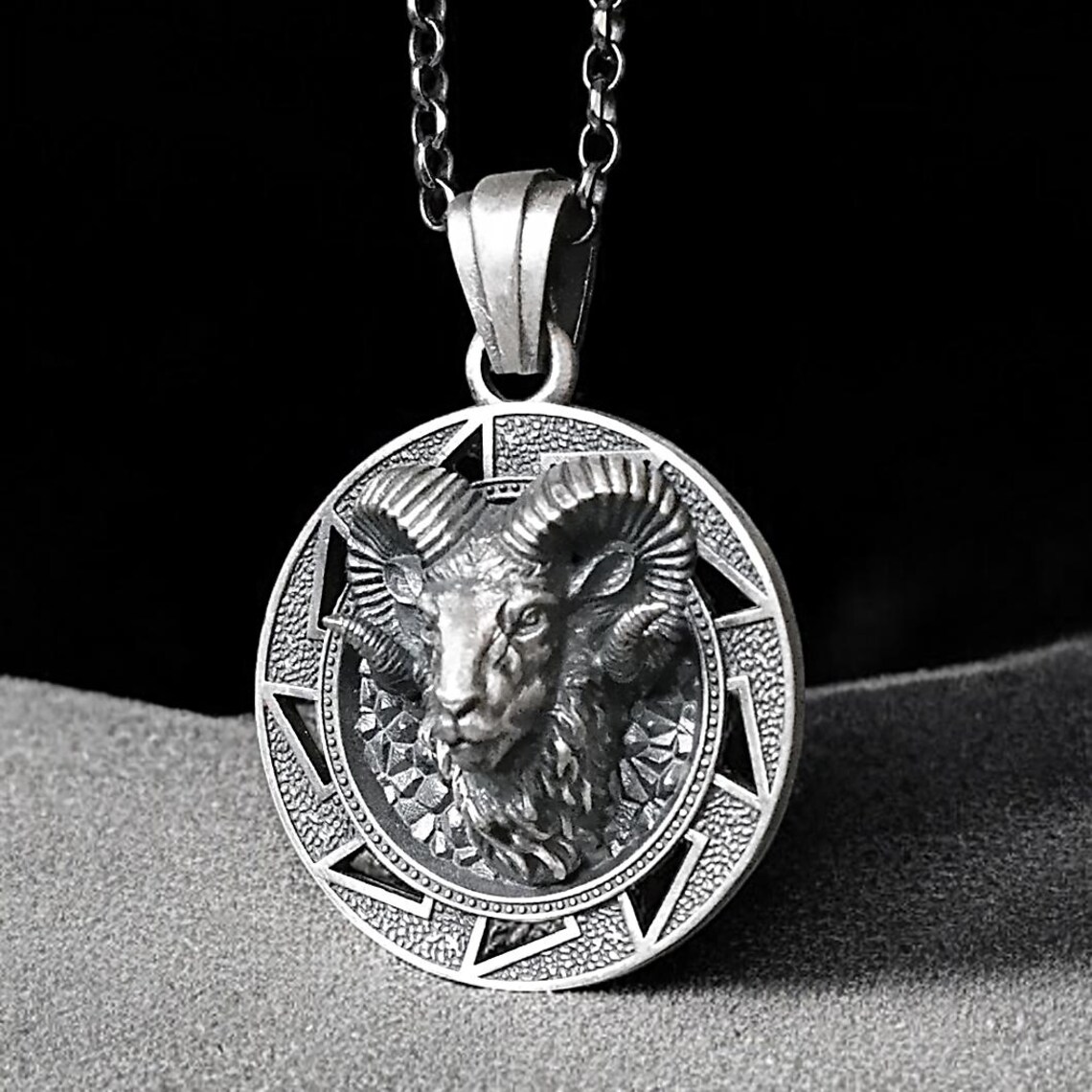 Ram Necklace, Silver Ram Head, Ram Pendant, Ram Jewelry, Aries Necklace ...