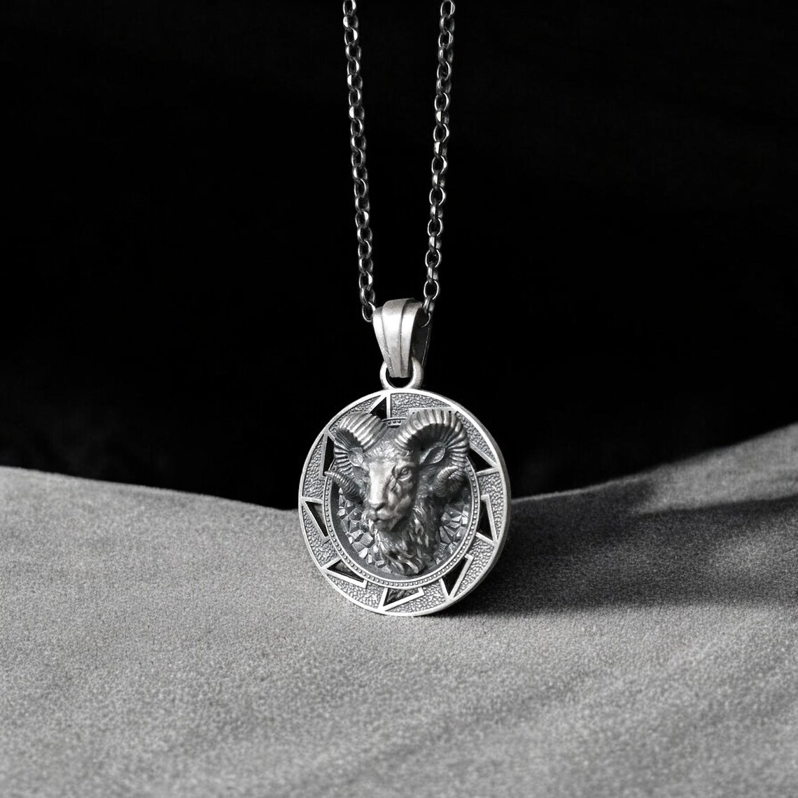 Ram Necklace, Silver Ram Head, Ram Pendant, Ram Jewelry, Aries Necklace ...