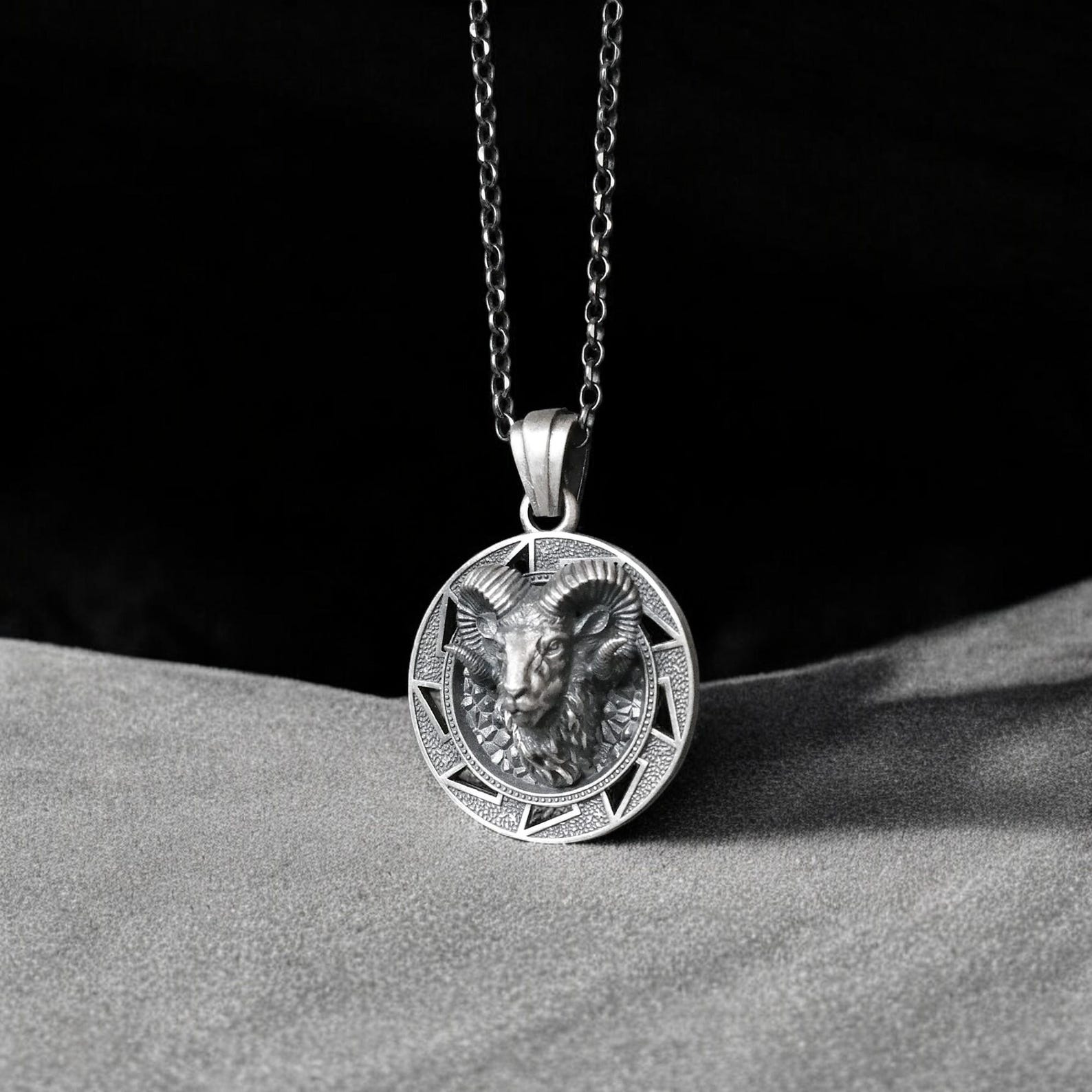 Ram Necklace, Silver Ram Head, Ram Pendant, Ram Jewelry, Aries Necklace ...
