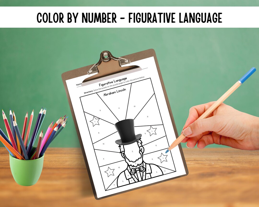 Presidents' Day Language Arts, Figurative Language Worksheet, Color by ...