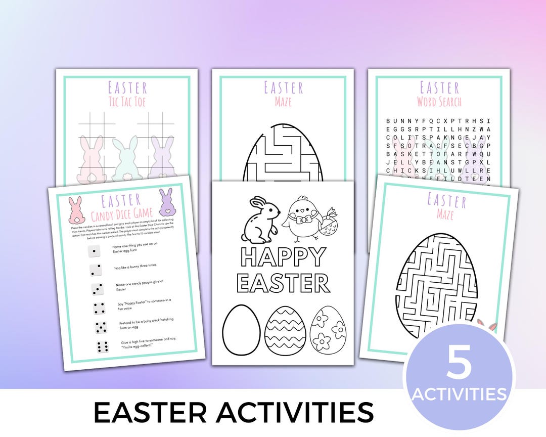 Easter Activity Bundle - Printable Games, Word Search, Mazes, Tic Tac ...