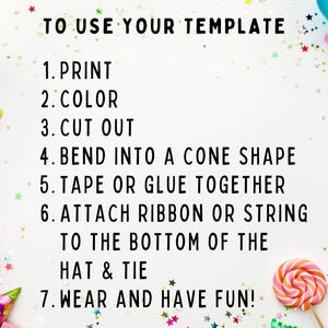 Printable New Year Hat, Color Your Own New Years Eve Party Hat, Happy ...