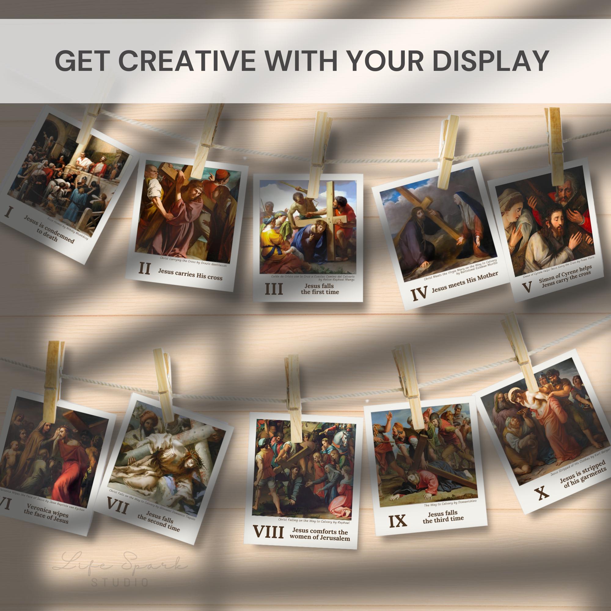 14 Stations of the Cross Printable Banner, Way of the Cross Catholic ...