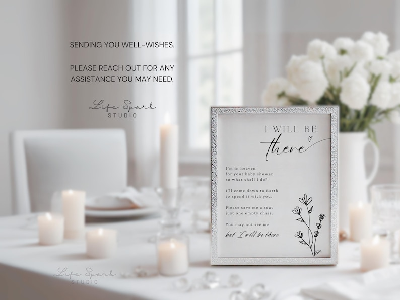 Baby Shower Memorial Sign, Remembrance Poem (PDF, PNG) - Etsy