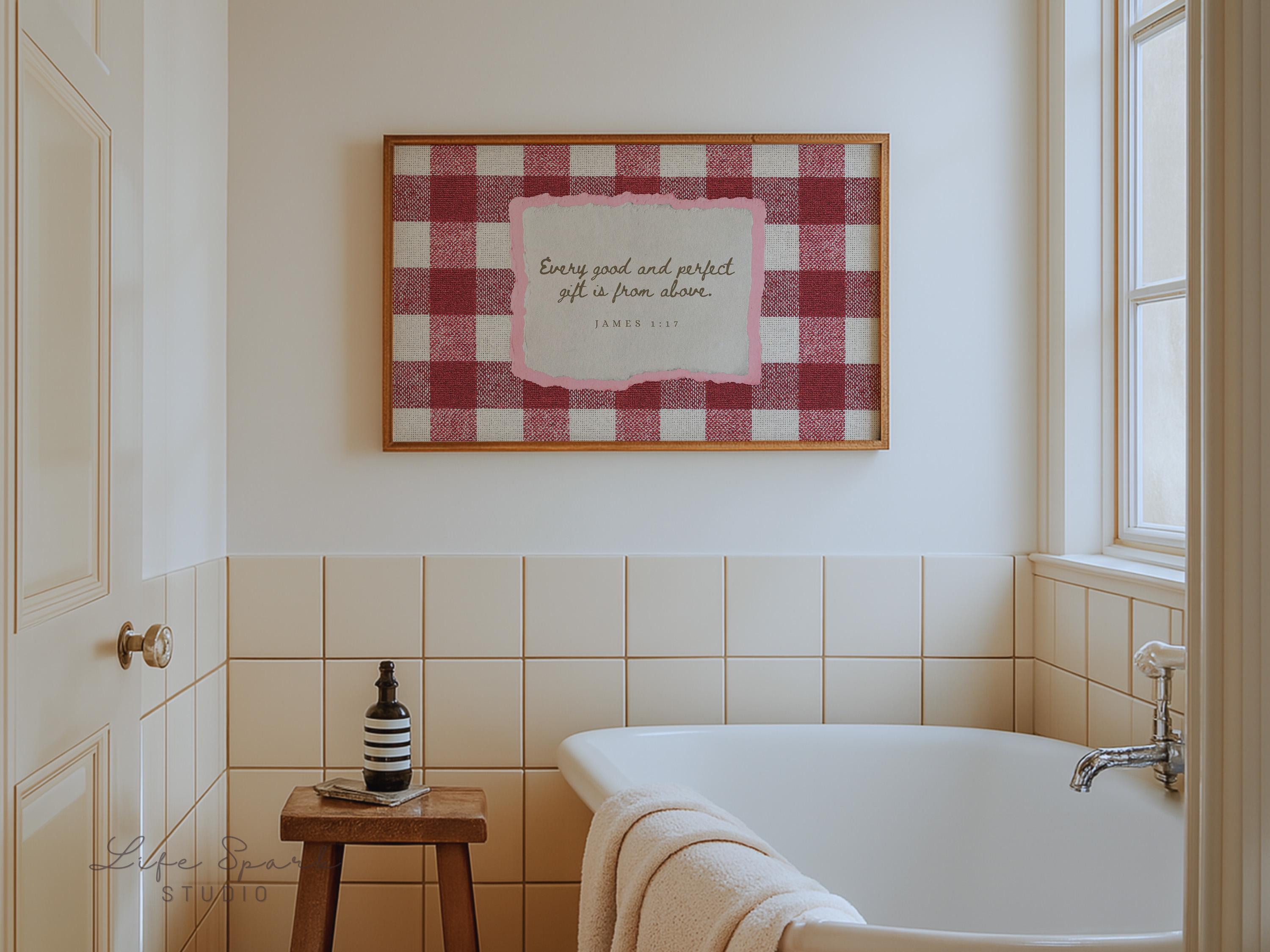 Bible Verse Printable Gingham Decor: Christian Grandmillennial Wall Art ...