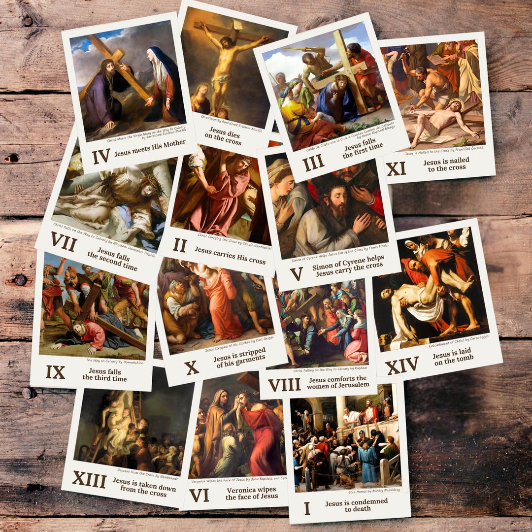 14 Stations of the Cross Printable Banner, Way of the Cross Catholic ...