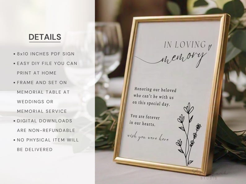 In Loving Memory Sign , Wedding Memorial Table Sign, Until We Meet ...