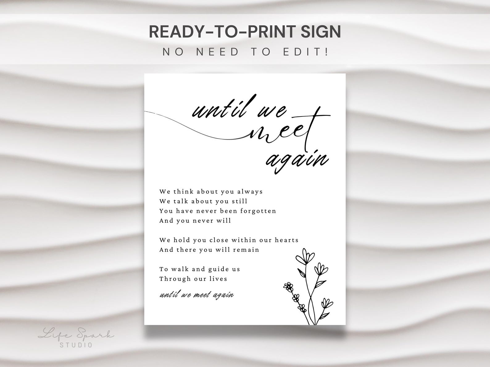 Wedding Memorial Table Sign: 'until We Meet Again' Poem (PDF & PNG) - Etsy