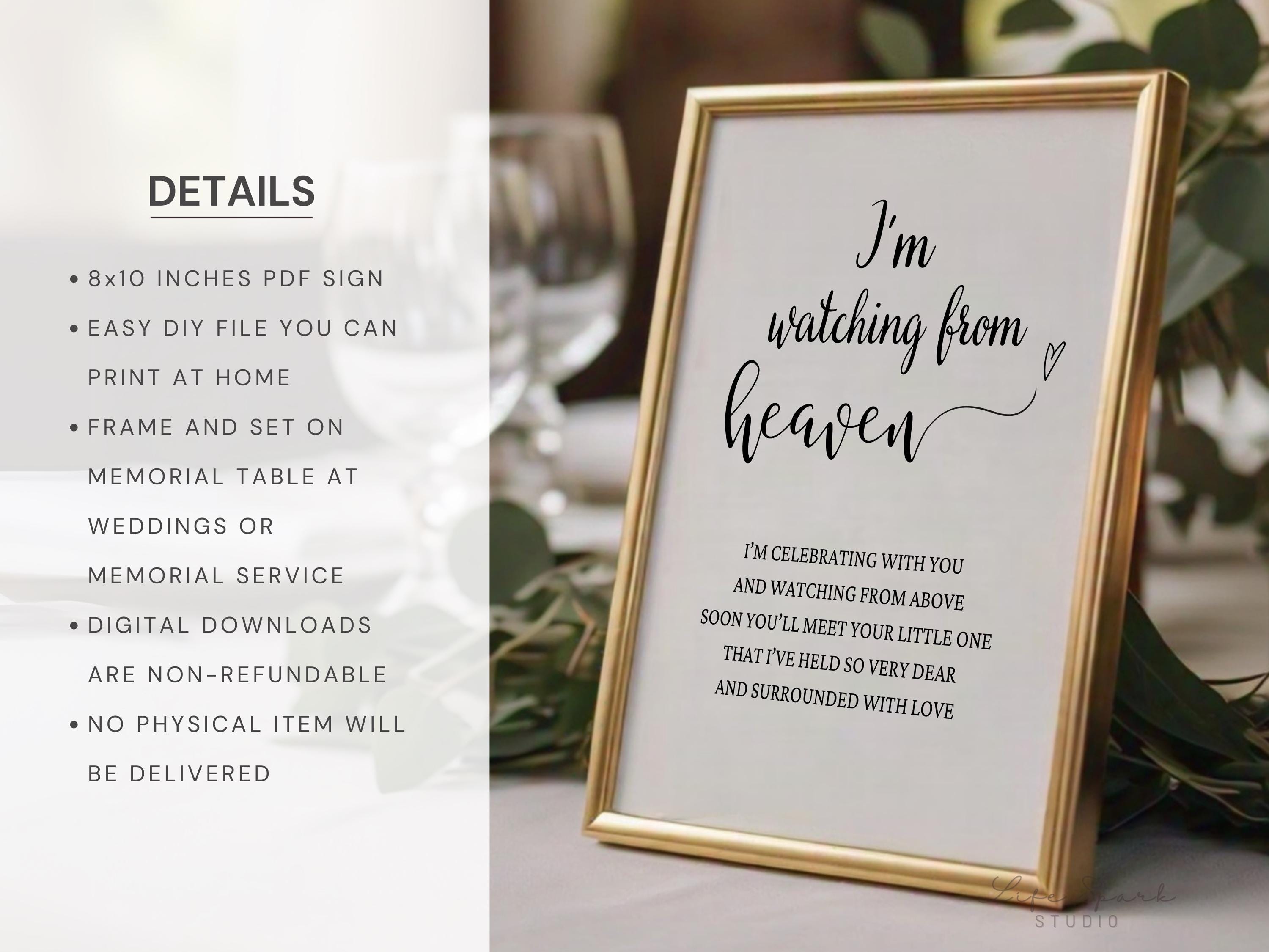 Baby Shower Memorial Sign: Heaven Sent Remembrance (PDF & PNG) - Etsy