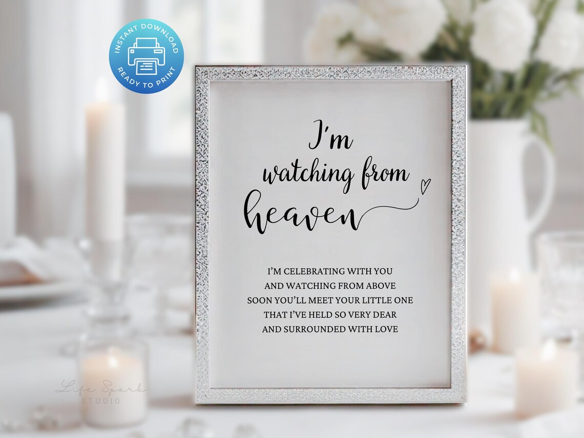 Baby Shower Memorial Sign: Heaven Sent Remembrance (PDF & PNG) - Etsy