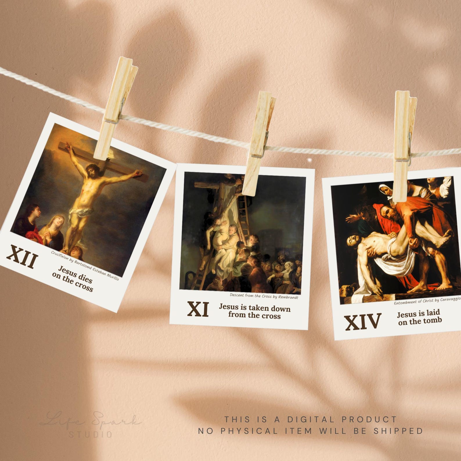 14 Stations of the Cross Printable Banner, Way of the Cross Catholic ...