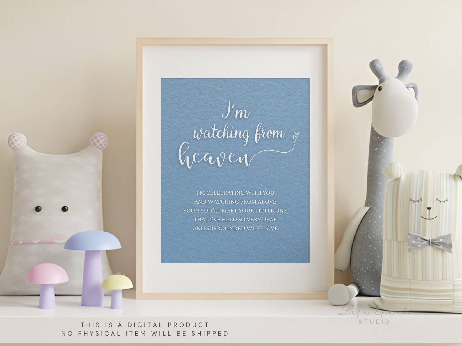 Baby Shower Memorial Sign: Blue Heaven Remembrance Table Decor (PDF ...