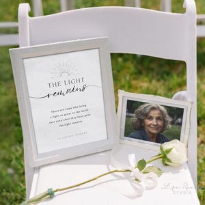 Printable Wedding Memorial Table Sign, the Light Remains, Memory Table ...