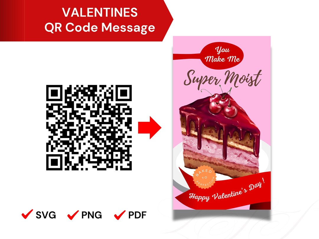 QR Code Valentines Day Message SVG, Funny Valentine Card Gift for Him ...