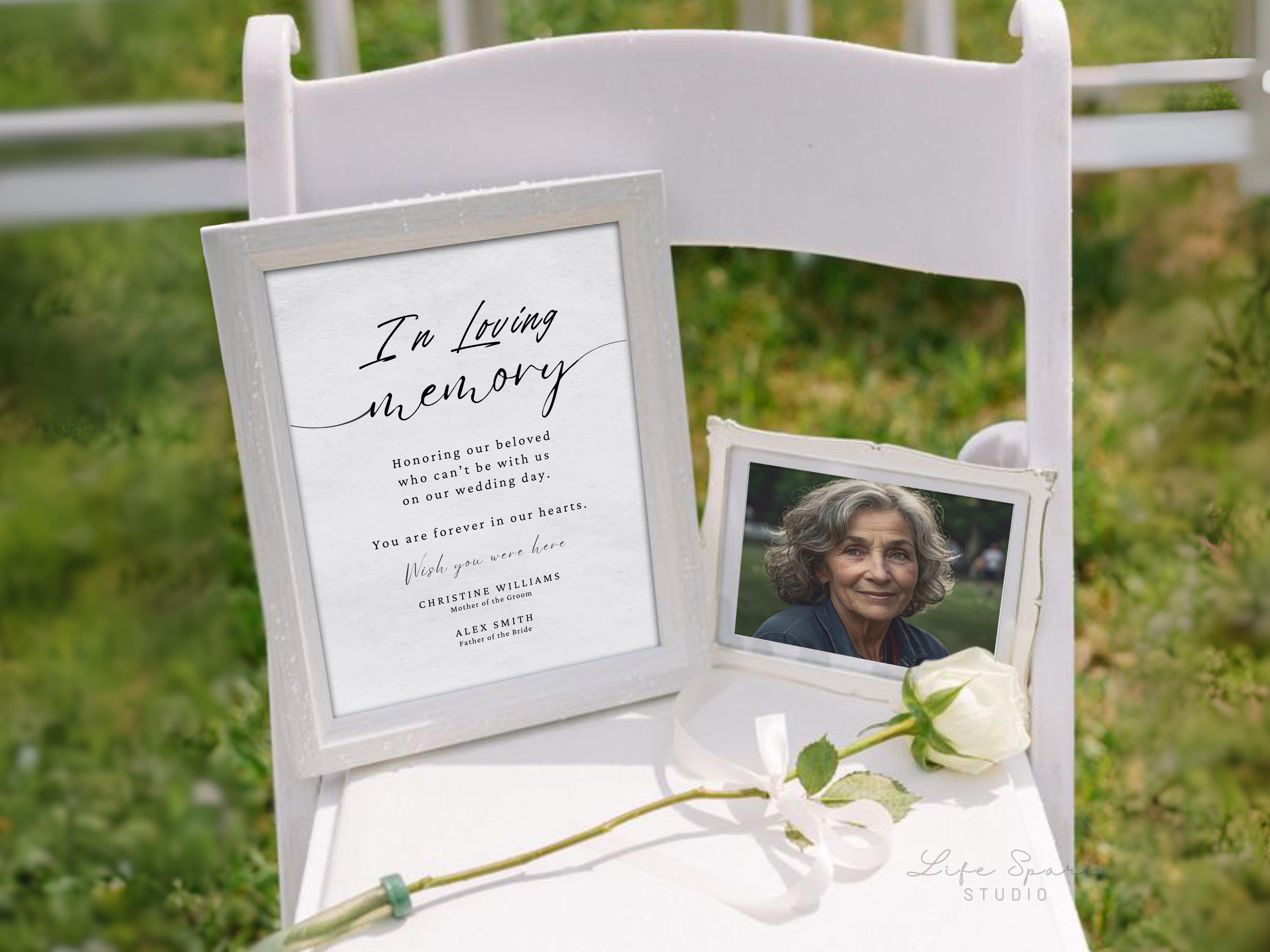 Editable Memorial Table Sign, Personalized Canva Template, Wedding ...