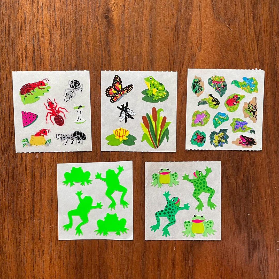 Sandylion Stickers Frogs & Bugs Ants Picnic, Lilypad, Butterfly, Mini ...