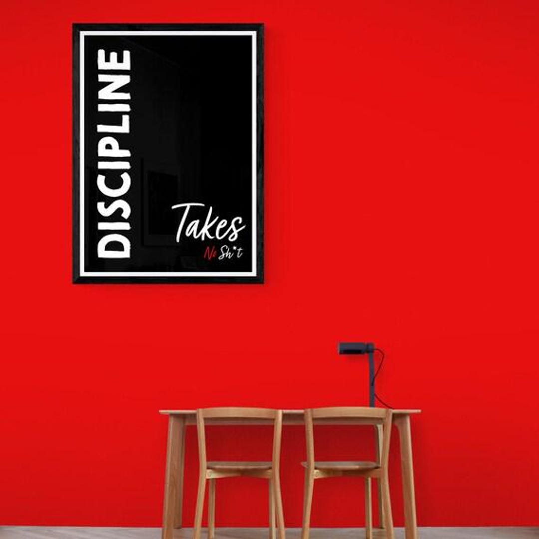 Discipline Poster Office Wall Decor Inspirational Quotes Art Print Wall ...