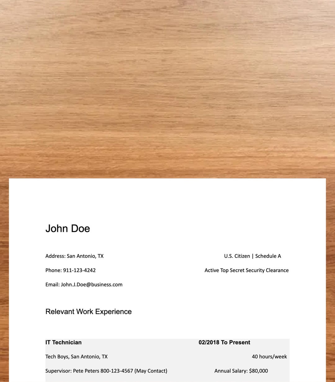 Federal Resume Template for Information Technology(it)(2210) - Etsy