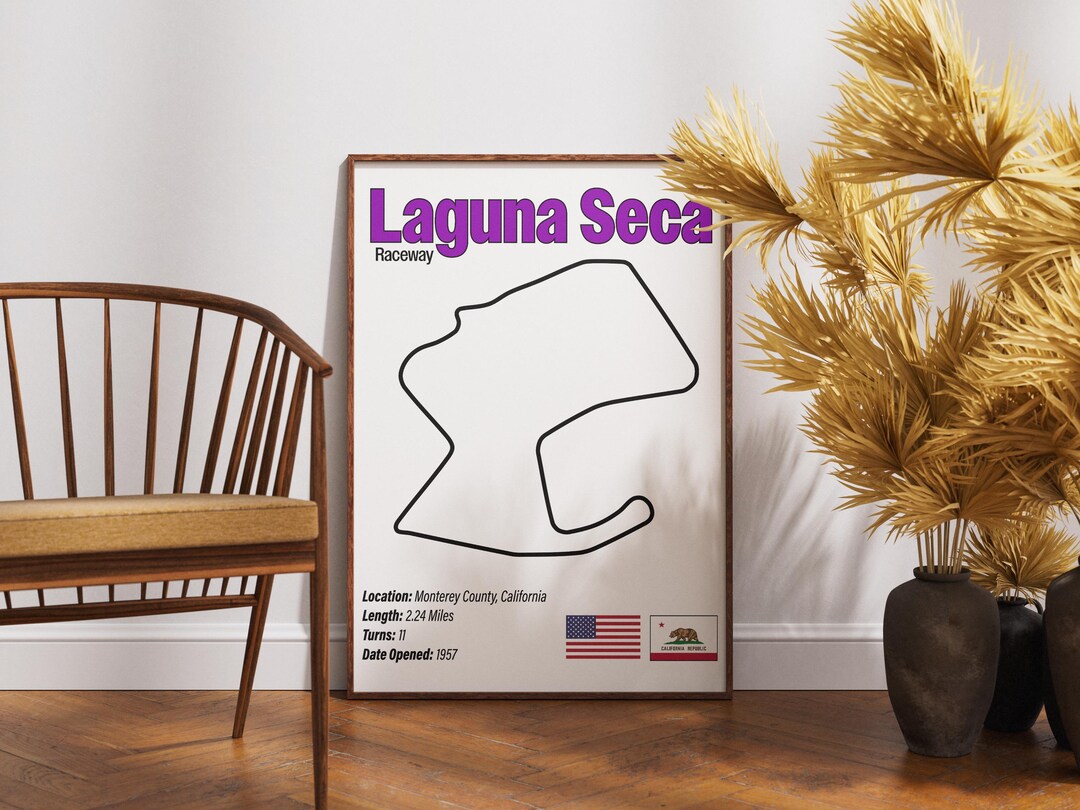 Laguna Seca Track Map Poster. Track Wall Art Poster. Instant Digital ...