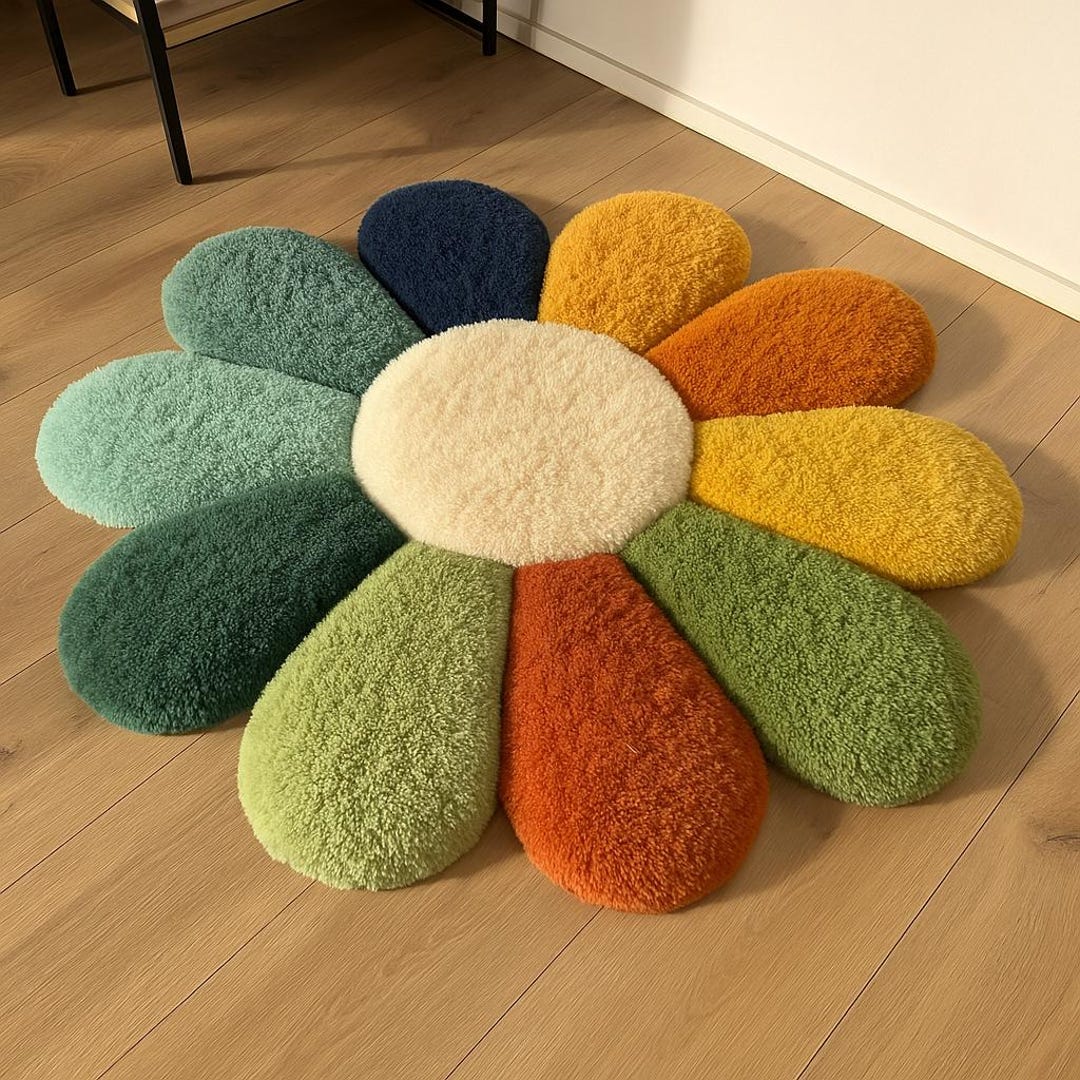 3D Flower Tufted Rug, Handmade Rug - Etsy