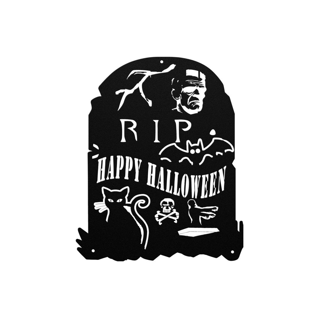 Halloween Tombstone Metal Sign - Etsy