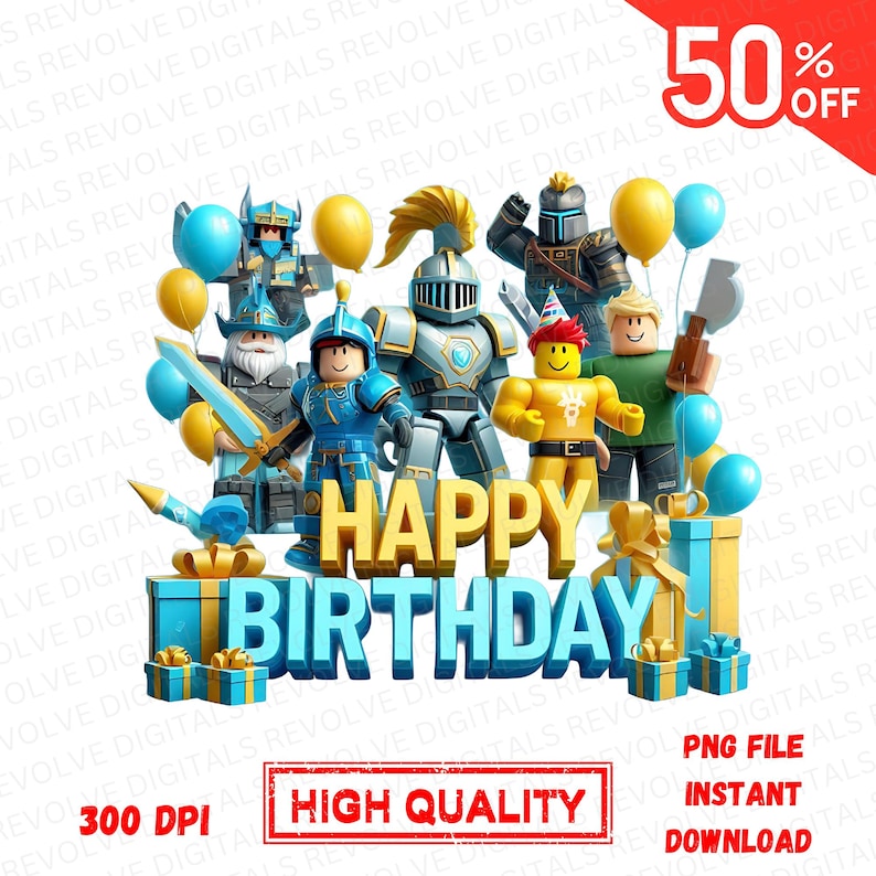 Roblox Birthday PNG Images, Digital Download, Roblox PNG, PNG Instant ...