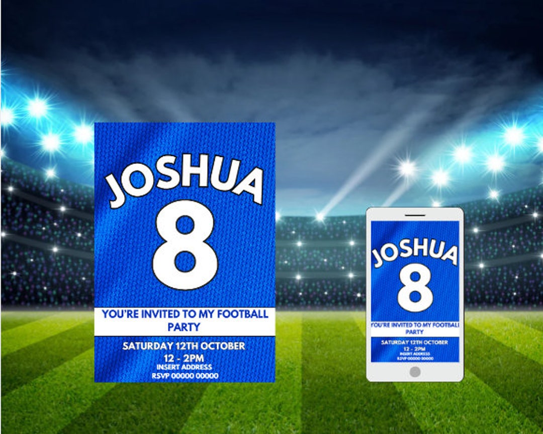 Chelsea Football Invitation - Etsy