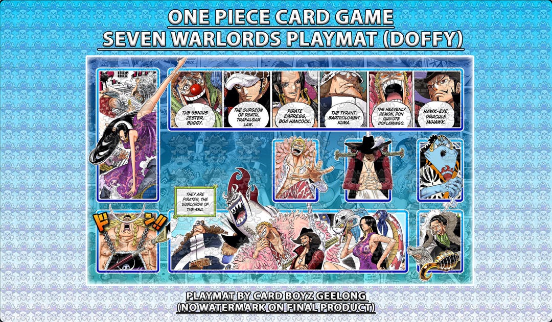 One Piece TCG Card Game Seven Warlord of the Sea Playmat - Etsy