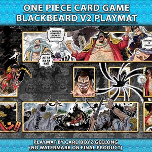 One Piece TCG Card Game Blackbeard Playmat - Etsy