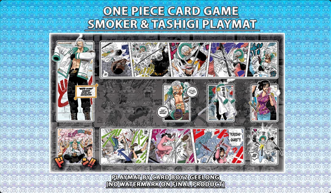 One Piece TCG Card Game Smoker & Tashigi Playmat - Etsy