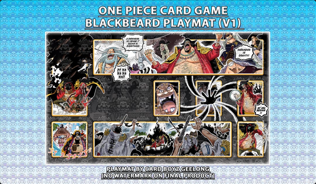 One Piece TCG Card Game Blackbeard Playmat - Etsy