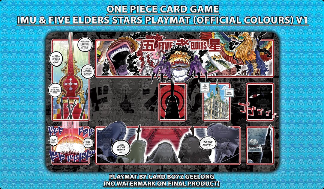 One Piece TCG Card Game Imu & the Five Elder Stars Playmat (official ...
