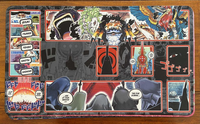 One Piece TCG Card Game Imu & the Five Elder Stars Playmat (unofficial ...